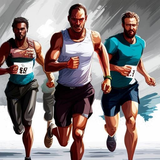 athletes running - AI Generated Artwork - NightCafe Creator