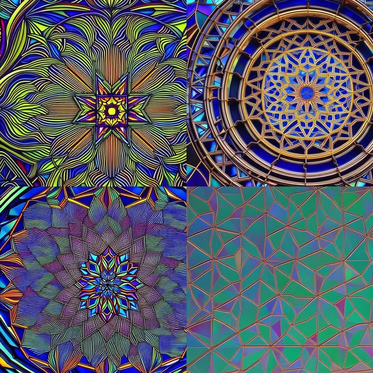 A sacred geometry stained glass window using the pattern created by 432 ...