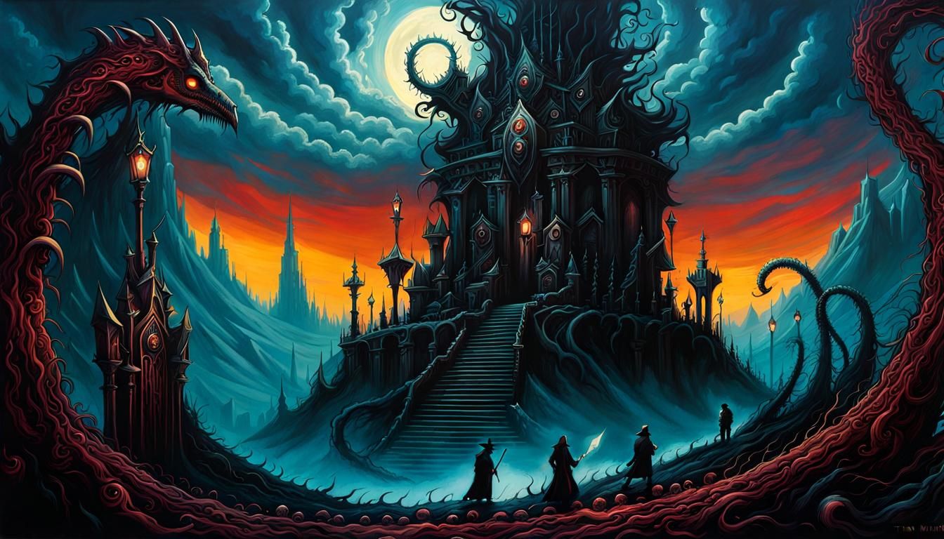 "Chain of Fools" epic abstract surreal Dark Fantasy masterpiece by Tim ...