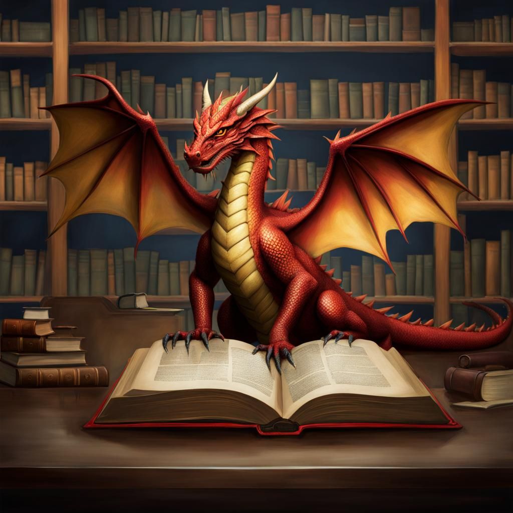 The Dragon Librarian - AI Generated Artwork - NightCafe Creator
