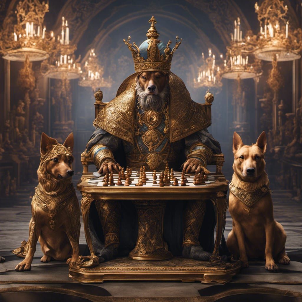A Mjastic Chess Dog King - AI Generated Artwork - NightCafe Creator