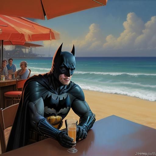 Batman vacation thinking - AI Generated Artwork - NightCafe Creator