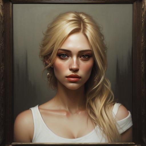 Oil painting : young woman - AI Generated Artwork - NightCafe Creator