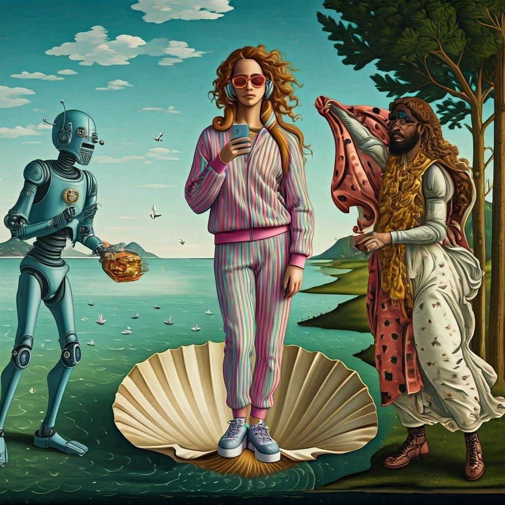 Modern birth of Venus - Venus Reimagined in Cyberpunk Elega...