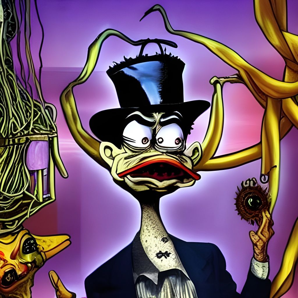 Evil stoned psychedelic black-eyed Mr. Bean + Darkwing Duck insane ...