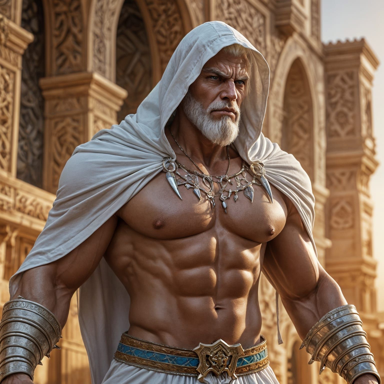 Muscular Beast with Skeletal Face in Morocco - AI Art