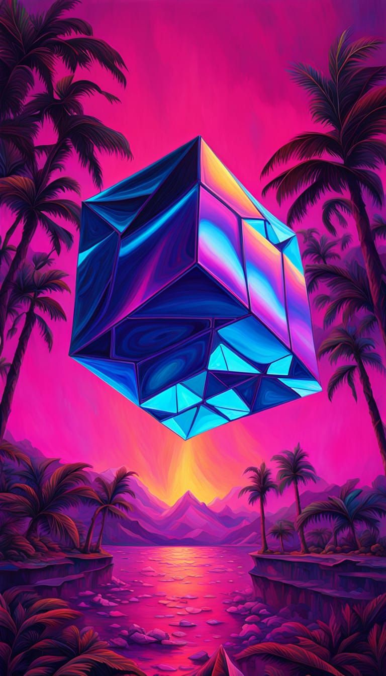 4 dimentional hyper cube dynamic lighting Roger De... - AI Art