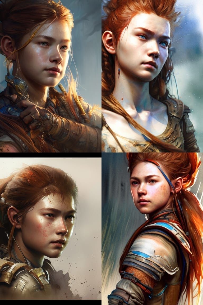 Aloy portrait hyperdetailed artgerm watercolor sharp focus 16K ...
