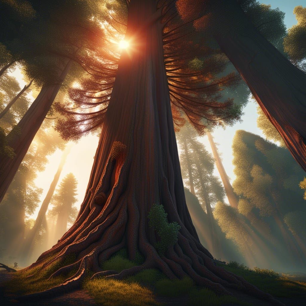 Redwood Tree - AI Generated Artwork - NightCafe Creator