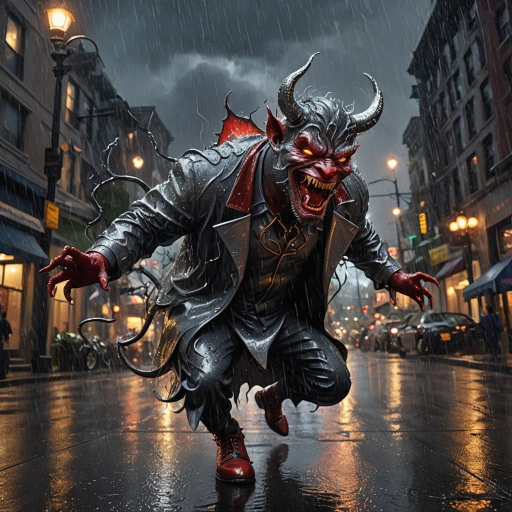 A Devil, Dancing Shoes, and a Downpour - AI Generated Artwork ...