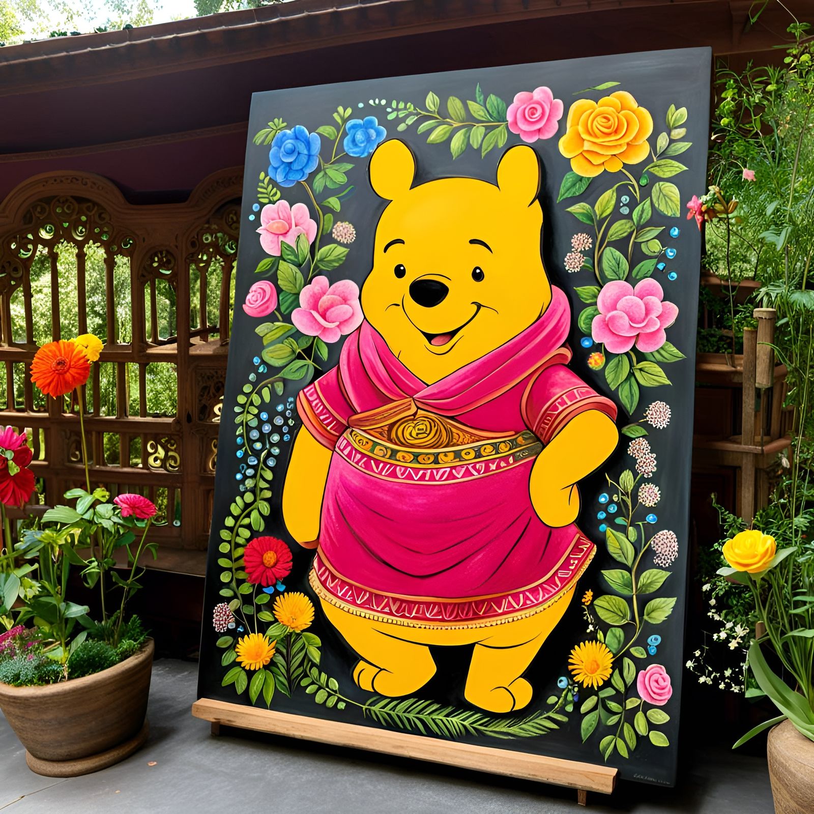 Winnie the Pooh by artist Frida Kahlo - AI Generated Artwork ...