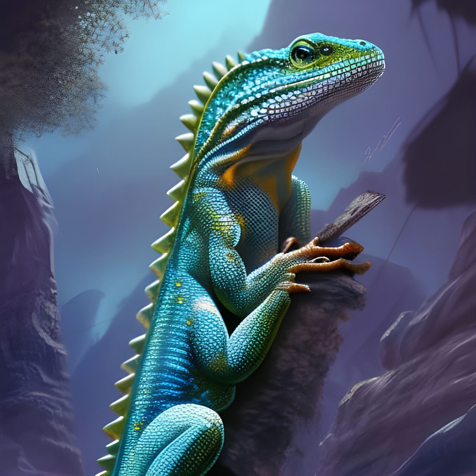 Turquoise Lizard - AI Generated Artwork - NightCafe Creator