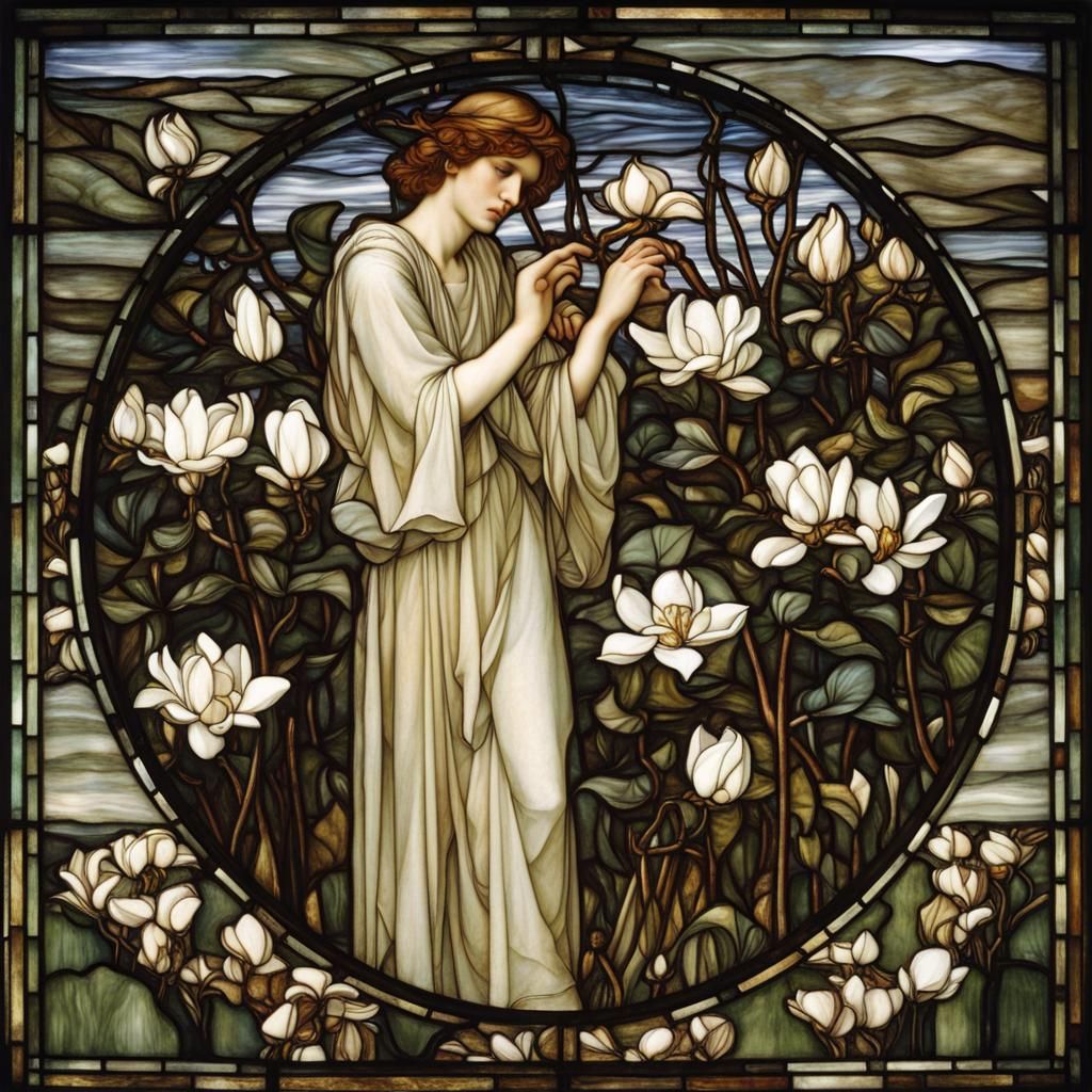 Orpheus among magnolia bloom - AI Generated Artwork - NightCafe Creator