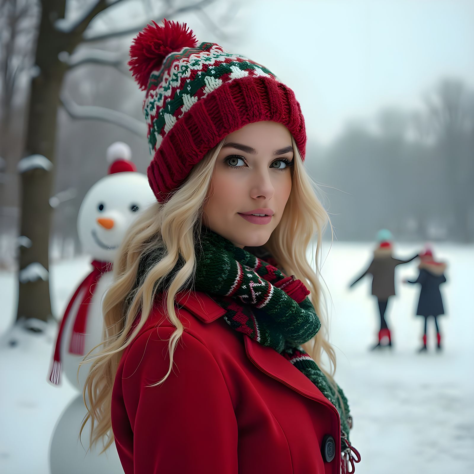 A beautiful masterpiece of a gorgeous woman who is dressed in holiday ...