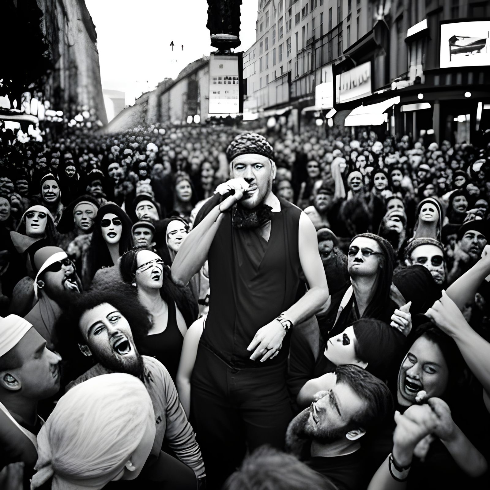 rapper Sven karma sings the blues to a euphoric crowd - AI Generated ...