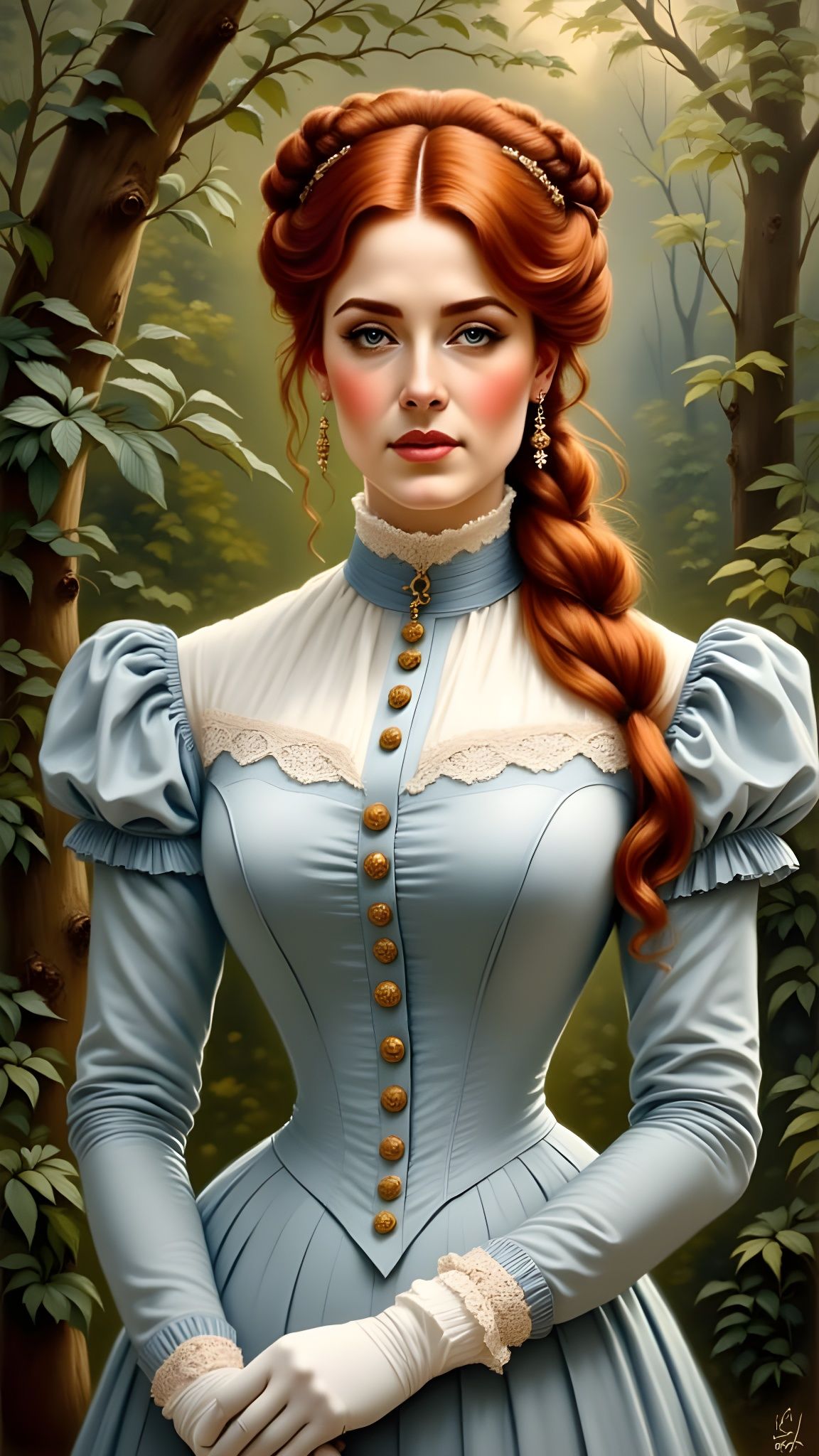 Victorian Beauty 🌸 🌿 💚 - Ethereal Victorian Lady in Oil ...