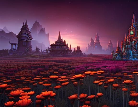 Alien sunset - AI Generated Artwork - NightCafe Creator