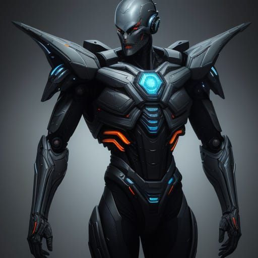 Elegantly Machined Alien Fusion Exosuit - AI Art