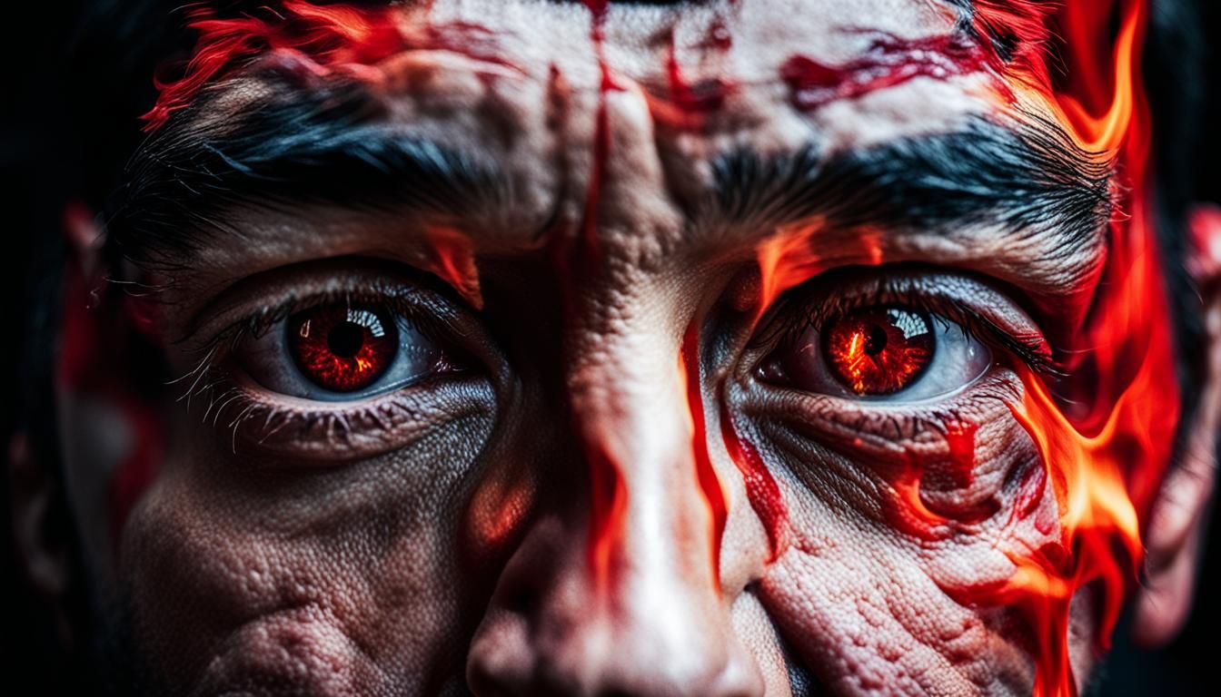 Fiery face - AI Generated Artwork - NightCafe Creator