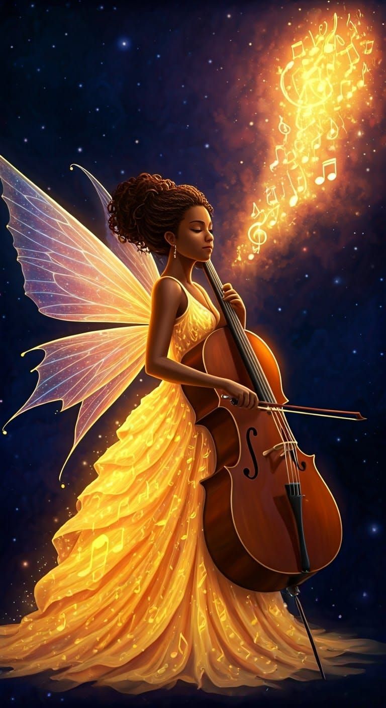 Music is magic - Surreal Fairy Plays Cello in Vibrant Musica...