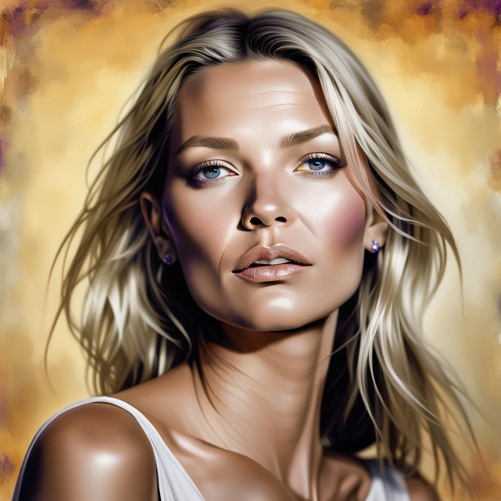 Kate Moss portrait - AI Generated Artwork - NightCafe Creator