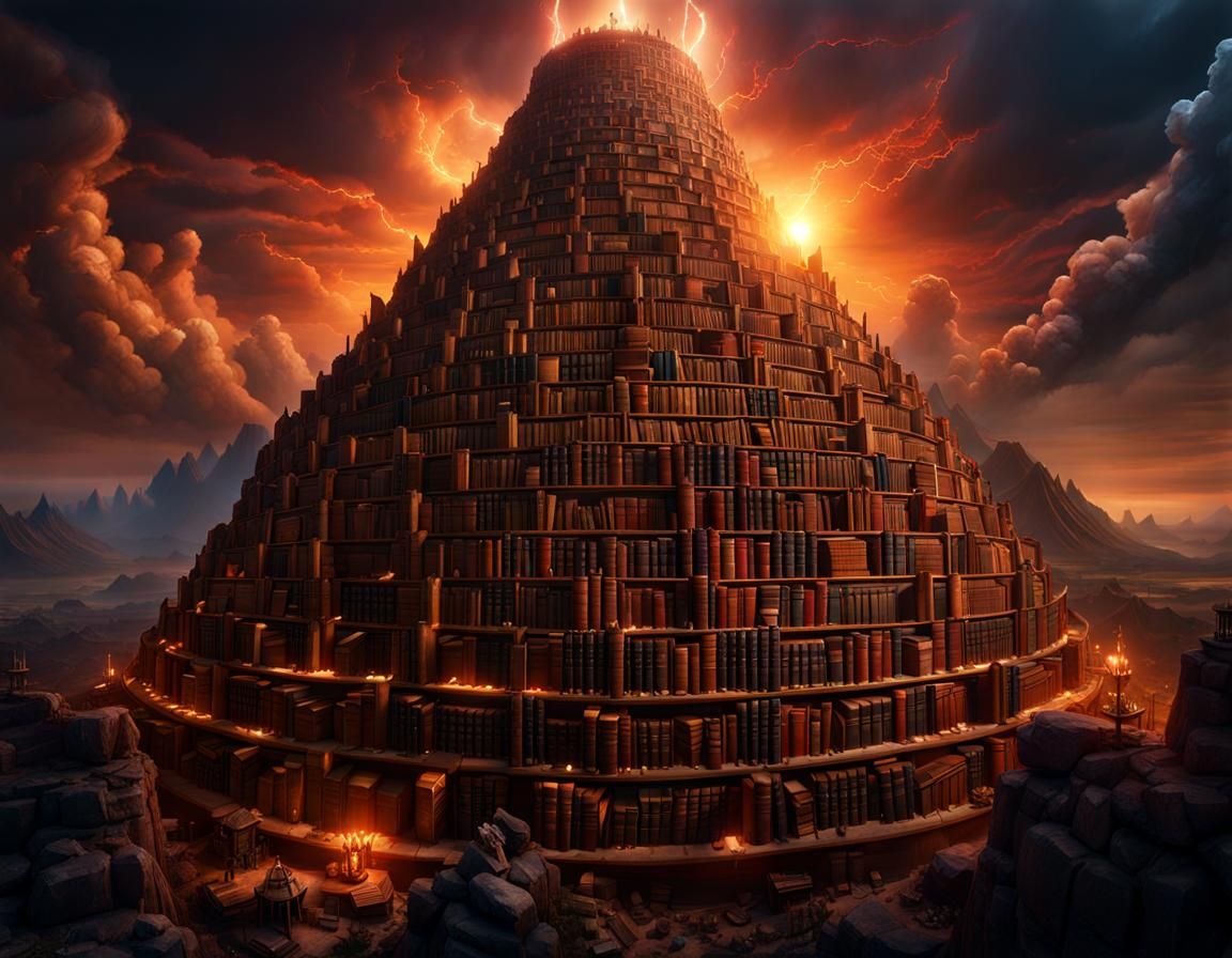 The Tower of Bibles - AI Generated Artwork - NightCafe Creator