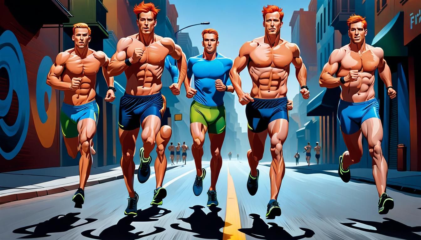 The redheads leading the race. - AI Generated Artwork - NightCafe Creator