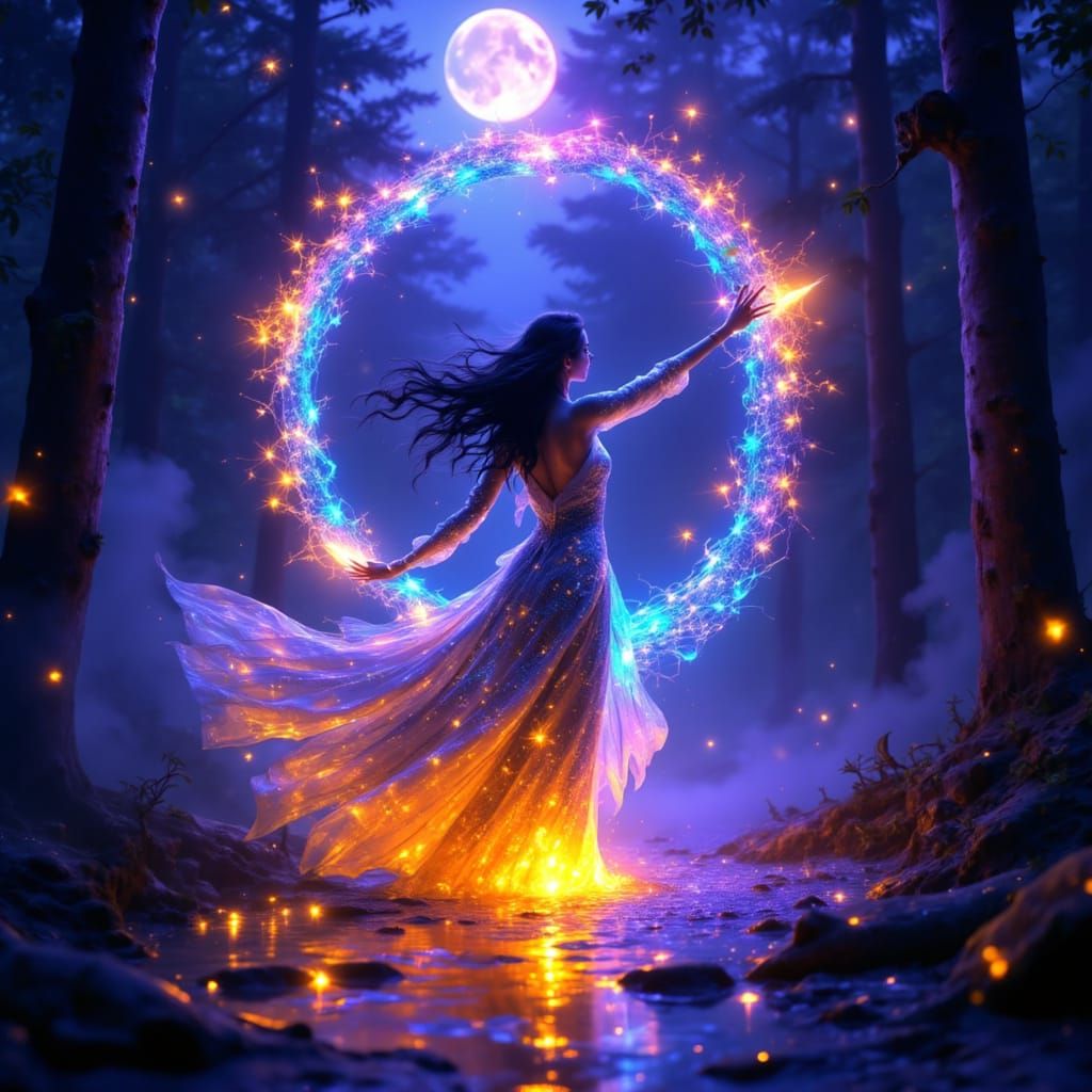 Shadow Ritual - Cinematic Night Ritual Under Luminous Purpl...