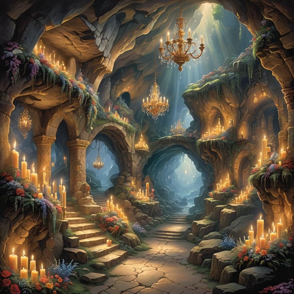Cozy cave - AI Generated Artwork - NightCafe Creator
