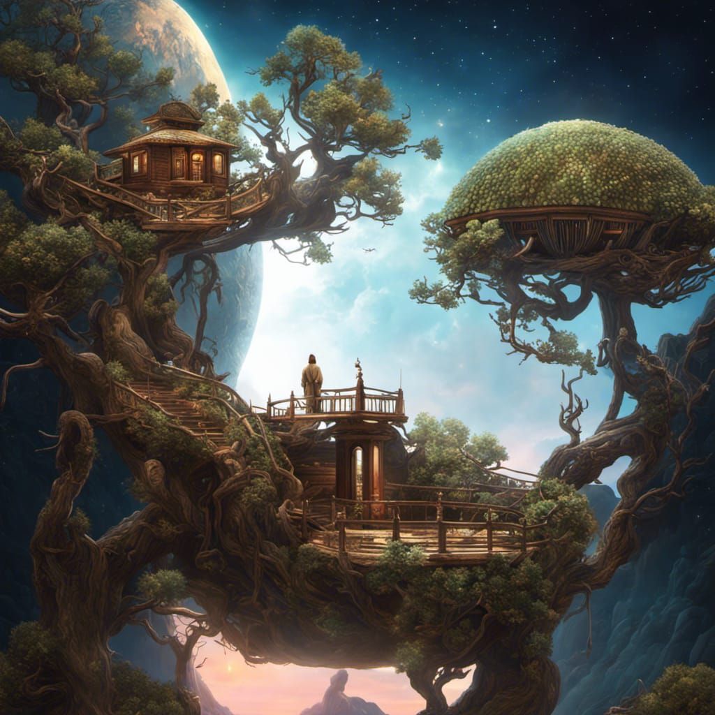 Fantasycore Desert Pine Treehouse - AI Generated Artwork - NightCafe ...