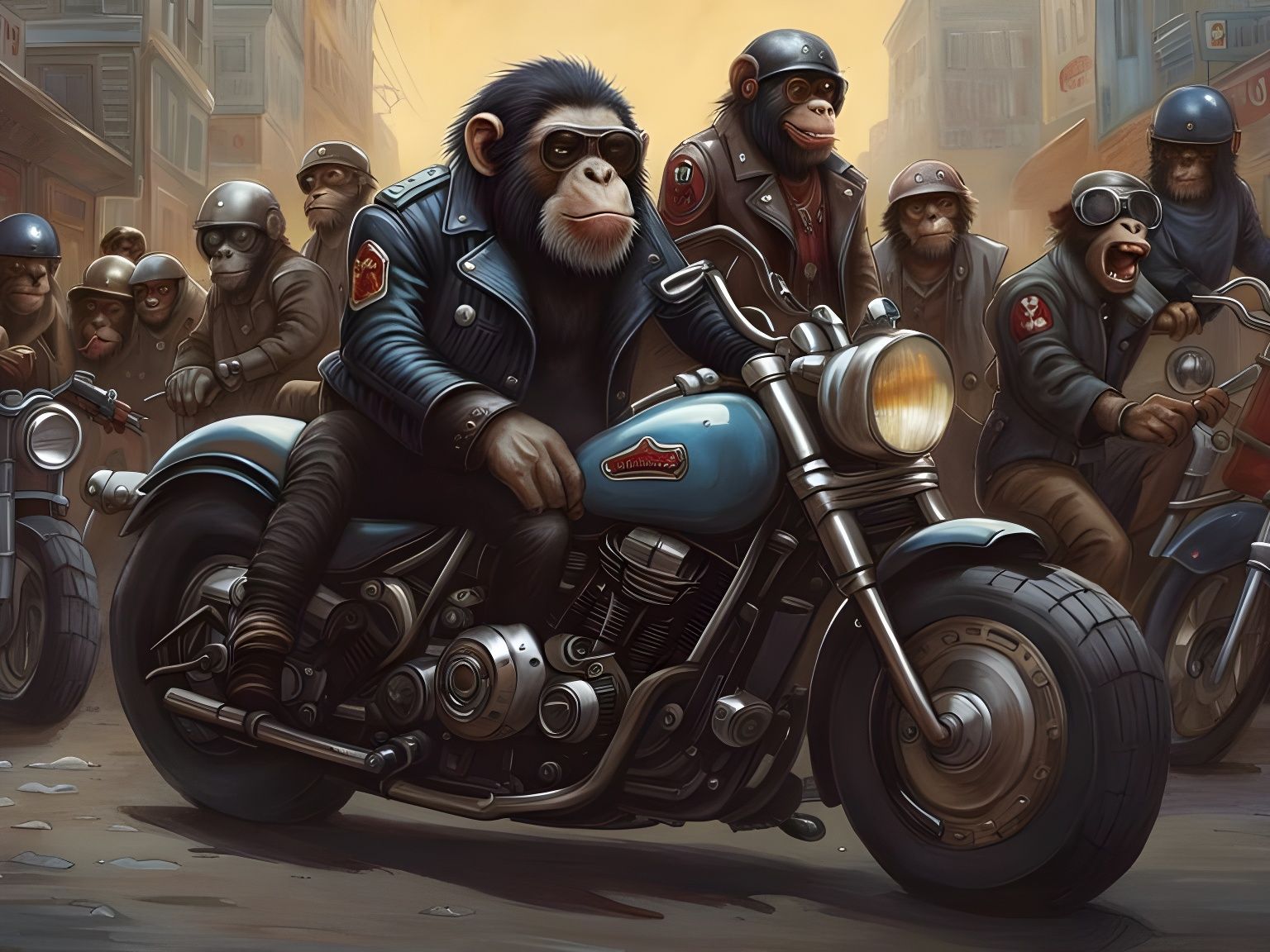 Bad Monkey Riders - AI Generated Artwork - NightCafe Creator