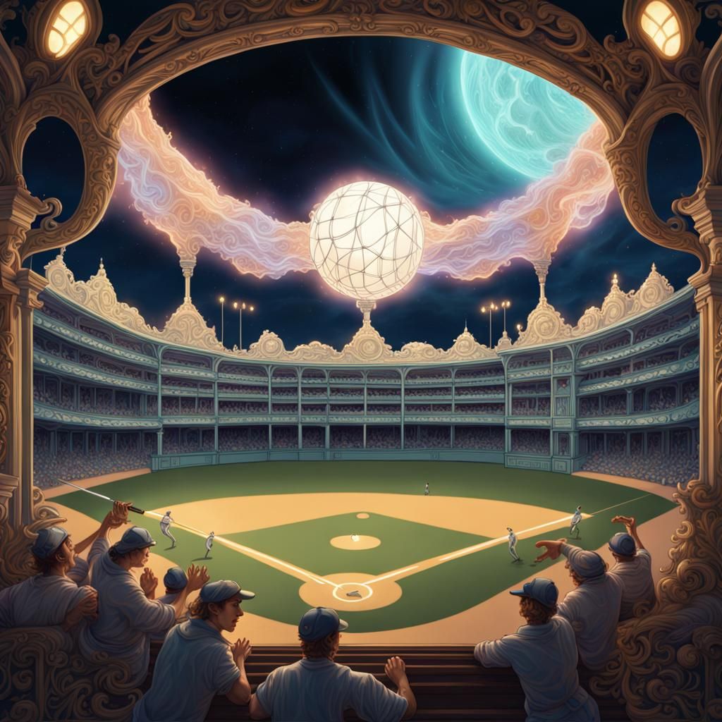 excitement of an intergalactic baseball game volumetric lighting ...