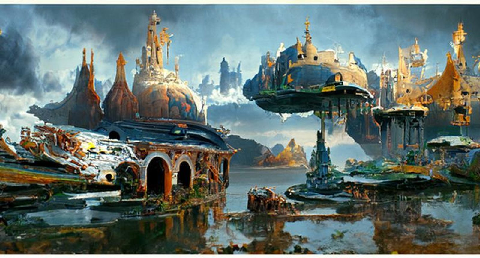 alien artificial castle with gilding architecture, dreamworks - AI ...