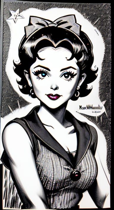 Betty Boop/Rosie the Riveter Holiday Greeting Card