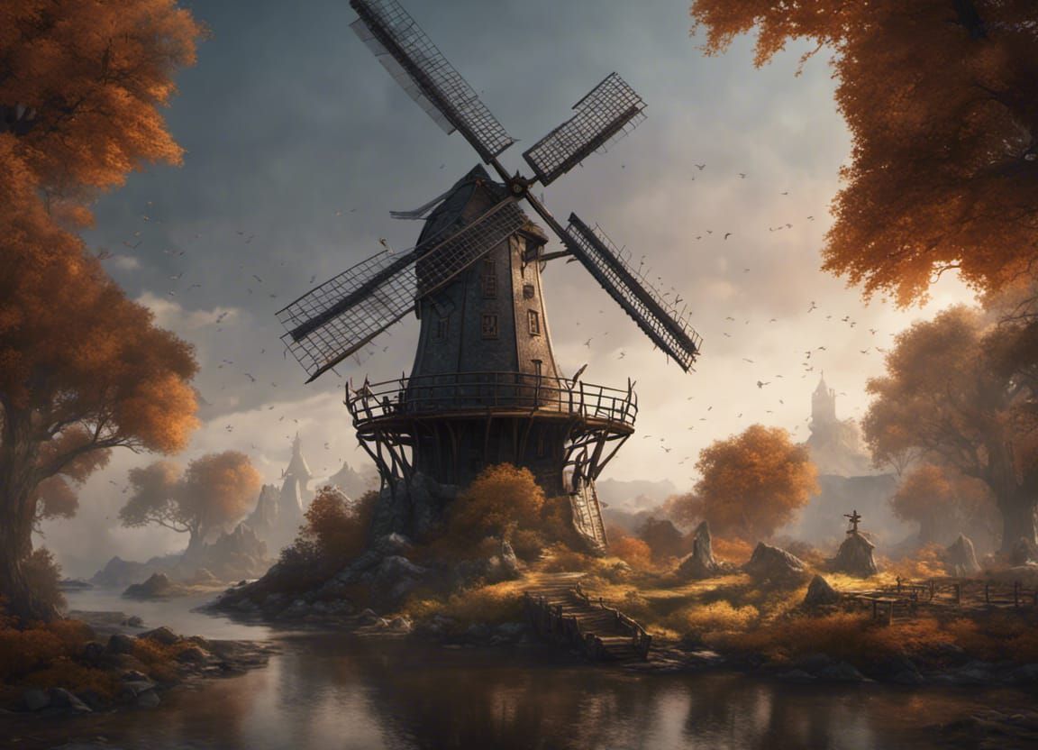 Love is that to life, what wind it to a windmill - AI Generated Artwork ...