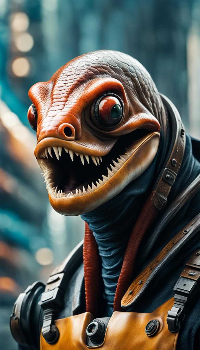 Extraterrestrial Humanoid Eel Headed Assassin - AI Generated Artwork ...