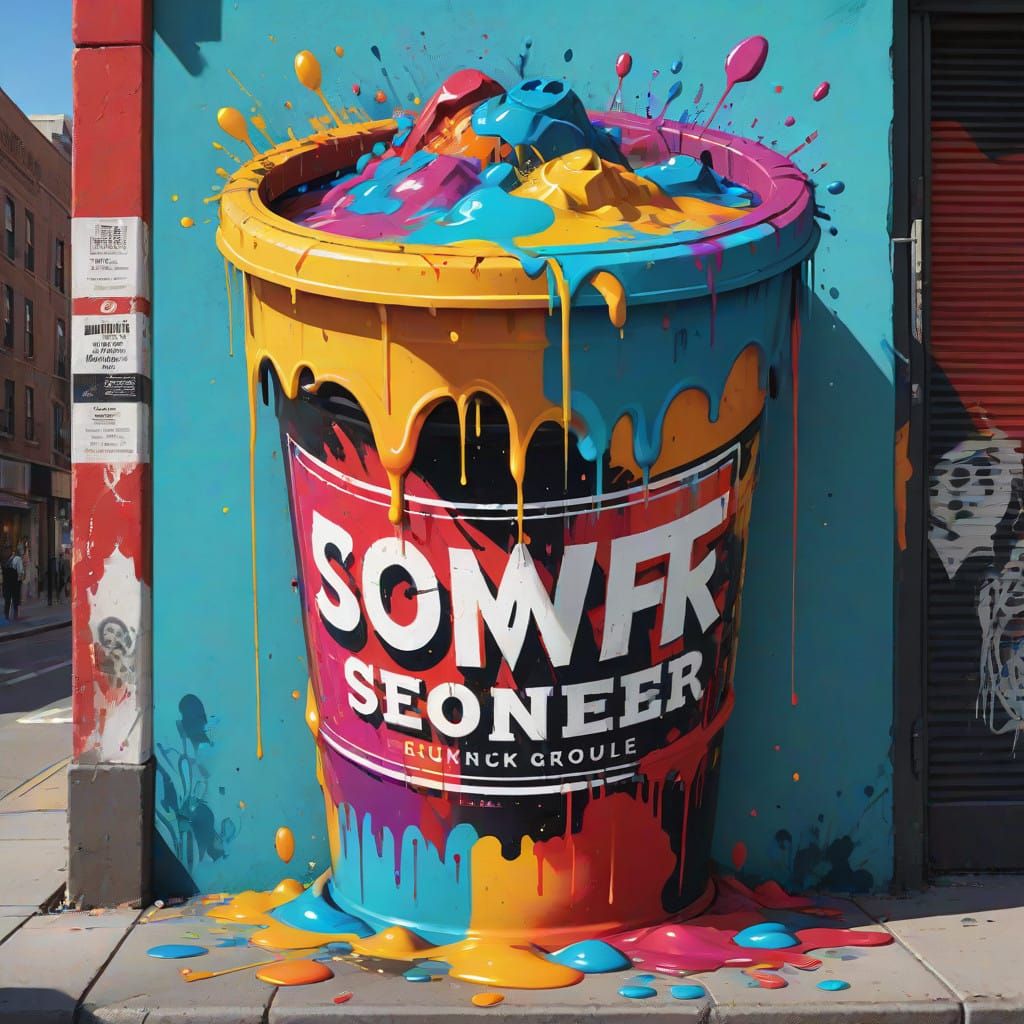 vomit bucket - Vibrant Graffiti Vomit Bucket