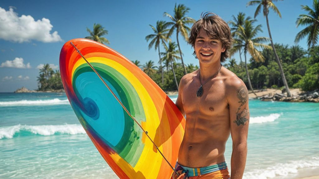 Morgan - Surfer Dude on Tropical Beach in Ultra Realistic St...