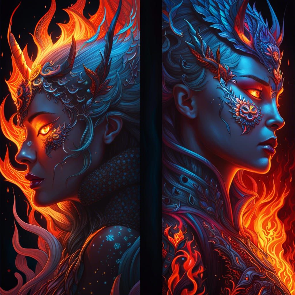 Fire split - AI Generated Artwork - NightCafe Creator