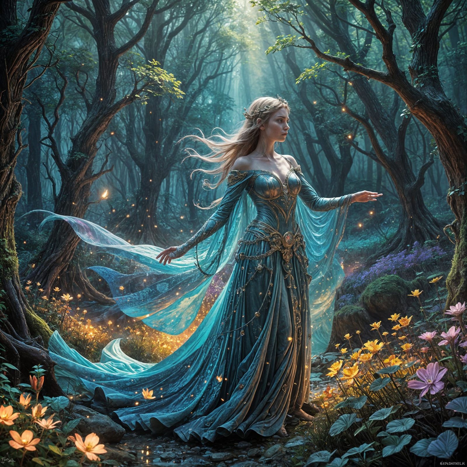 Ethereal Elven Sorssoress Revives Stricken Forest ... - AI Art