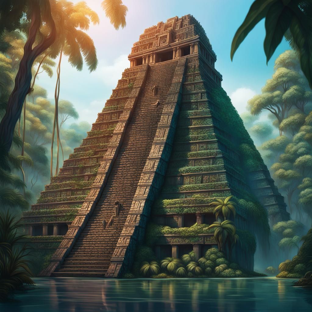 Mayan temple in the jungle - AI Generated Artwork - NightCafe Creator