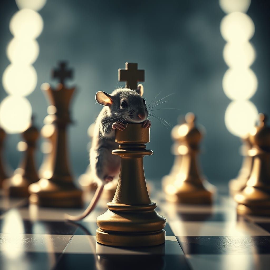 Mouse Subverts Chess Masterpiece in Cinematic Mann... - AI Art