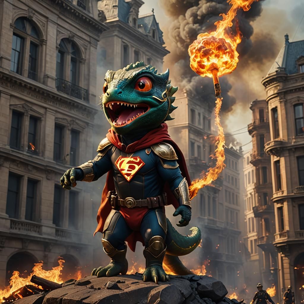 Sparky, the fire gecko - AI Generated Artwork - NightCafe Creator