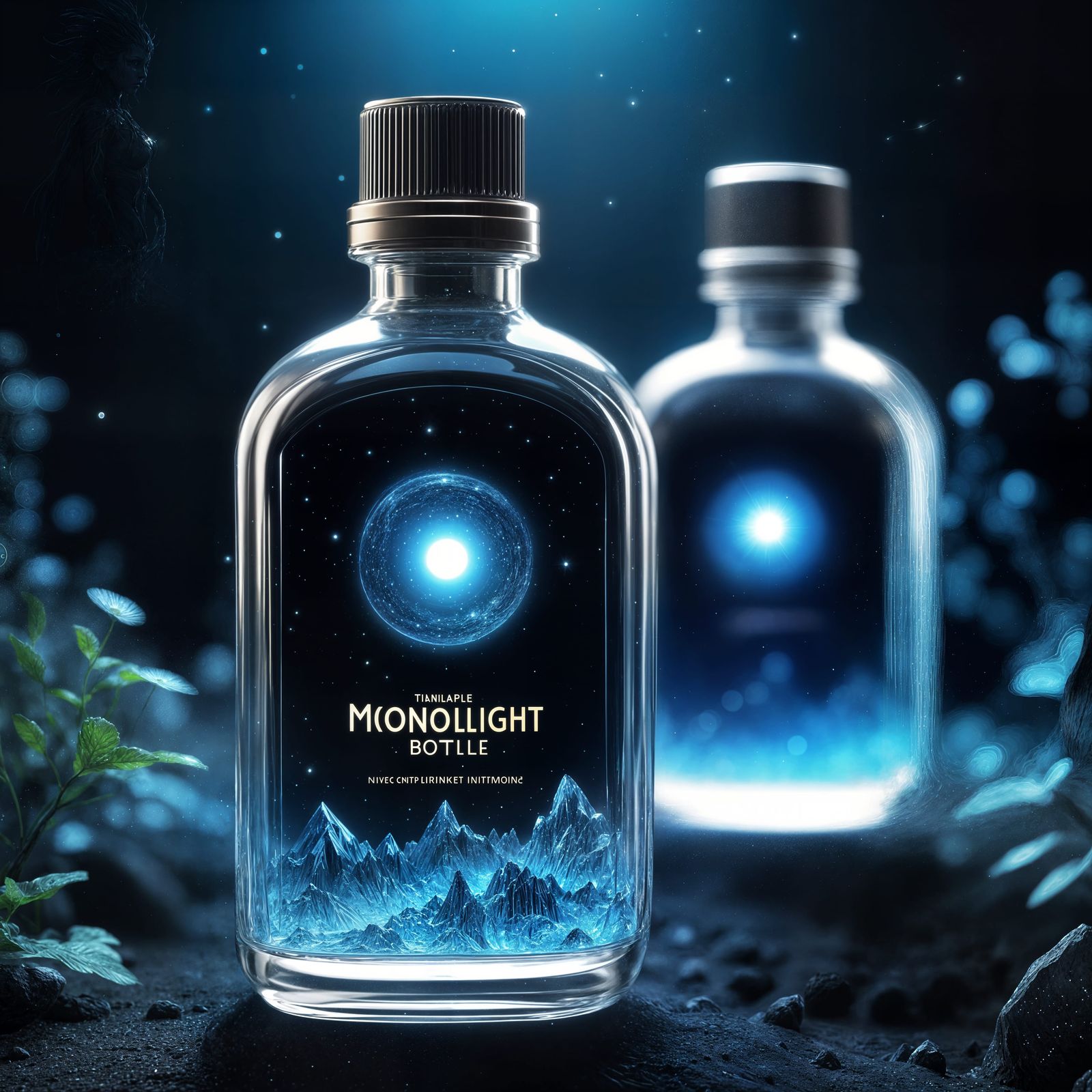 Ethereal 3D Serum in a Bottle with Celestial Glow - AI Art