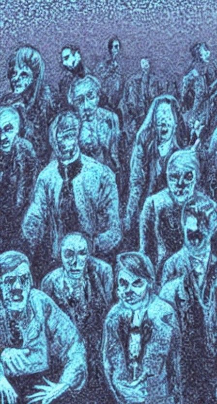 Zombie government Policymakers at work hyperdetailed noctilucent ...