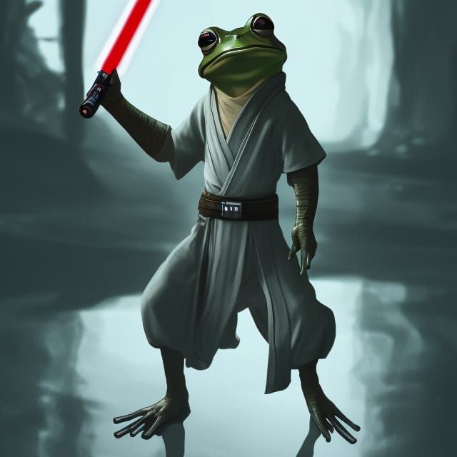 Jedi frog - AI Generated Artwork - NightCafe Creator
