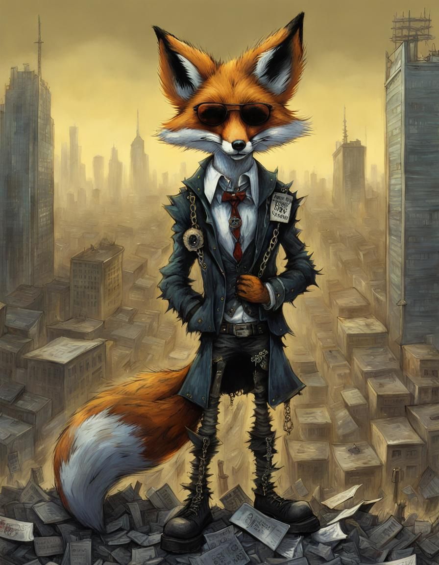 Punk fox. 🖤 - AI Generated Artwork - NightCafe Creator