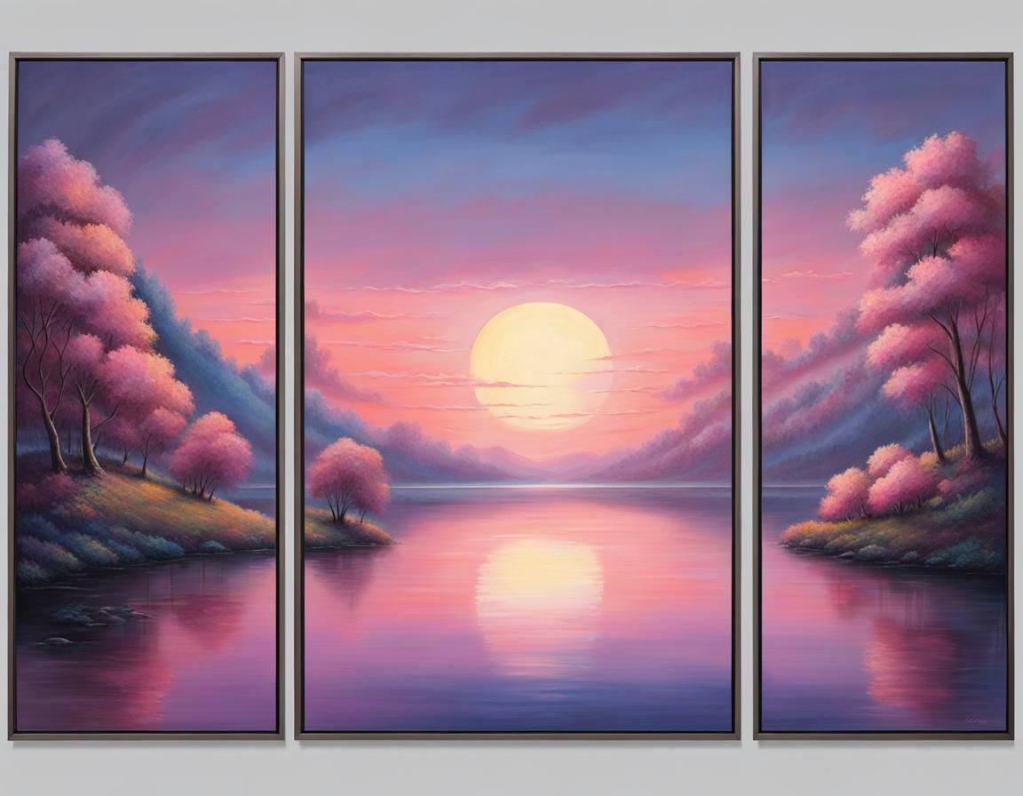 Landscape Triptych - AI Generated Artwork - NightCafe Creator