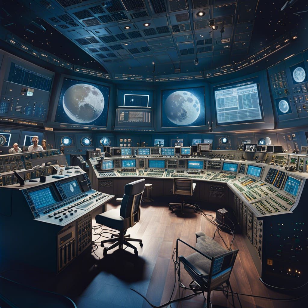 Lunar Mission Command Center - AI Generated Artwork - NightCafe Creator