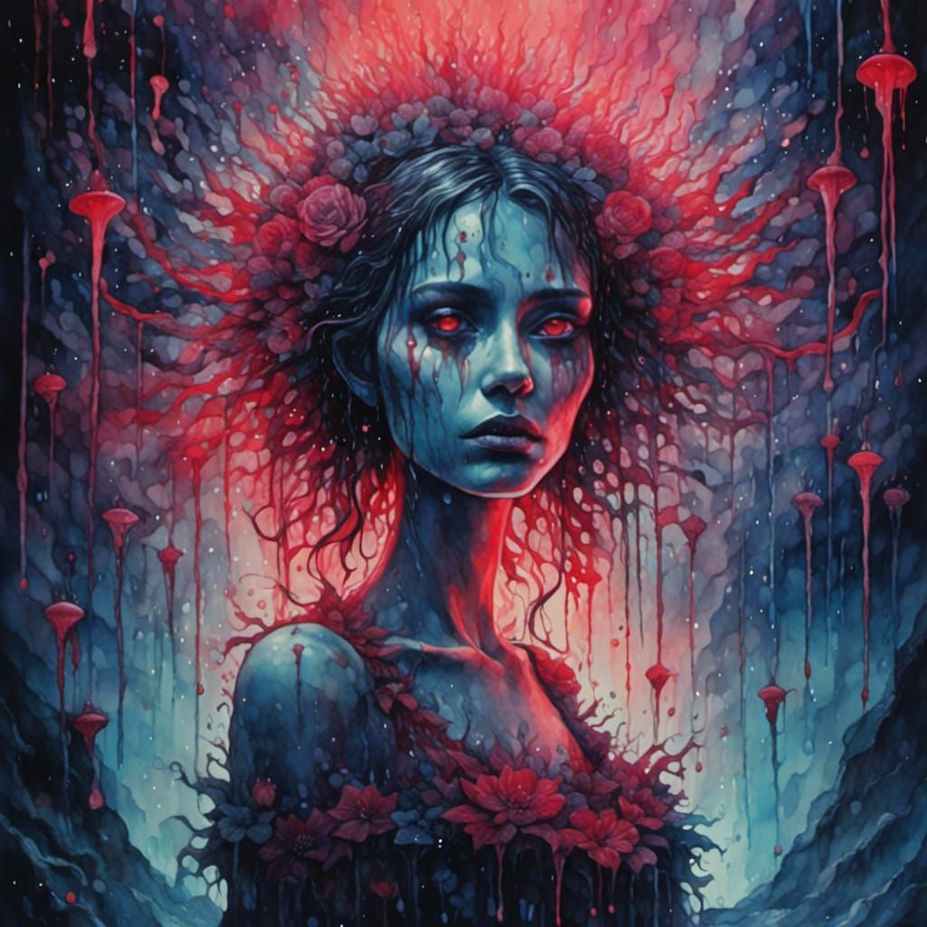 Glowing neon horror, - AI Generated Artwork - NightCafe Creator